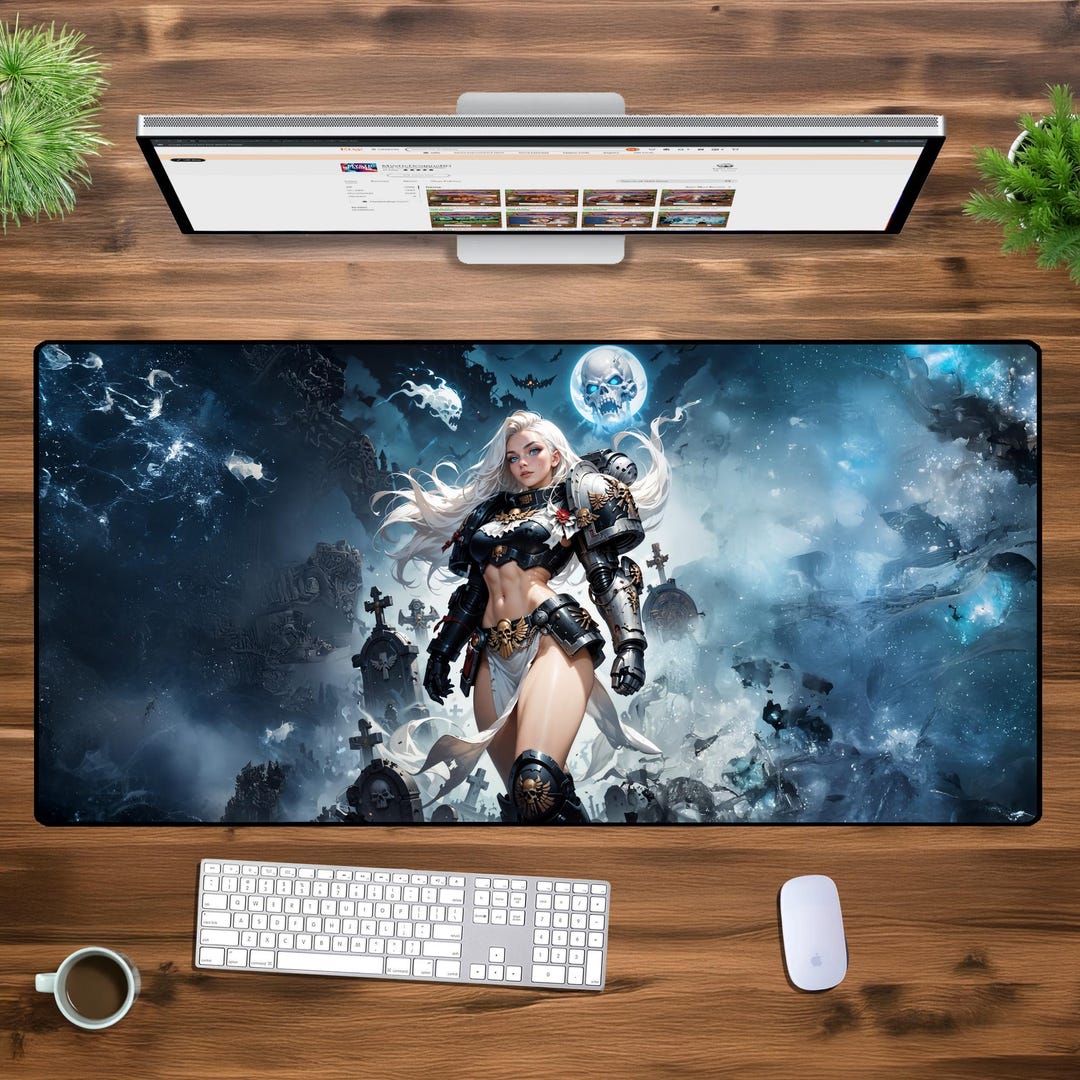 Battle Maiden Desk Mat - Gothic Fantasy Warhammer Gaming Mouse Pad, XL ...