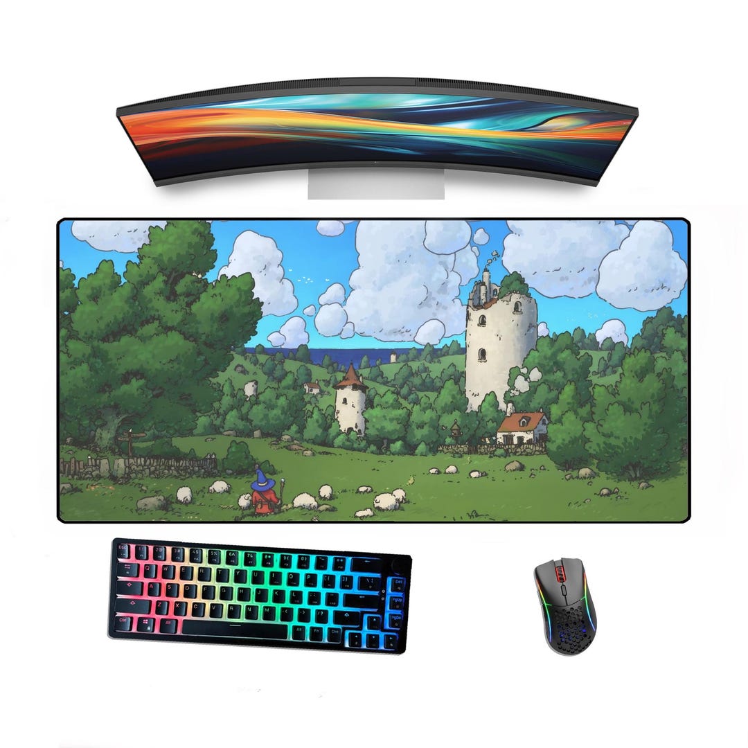 Big Gaming XXL Mouse Pad Desk Mat Mousepad Anime Fantasy Wizard Castle ...