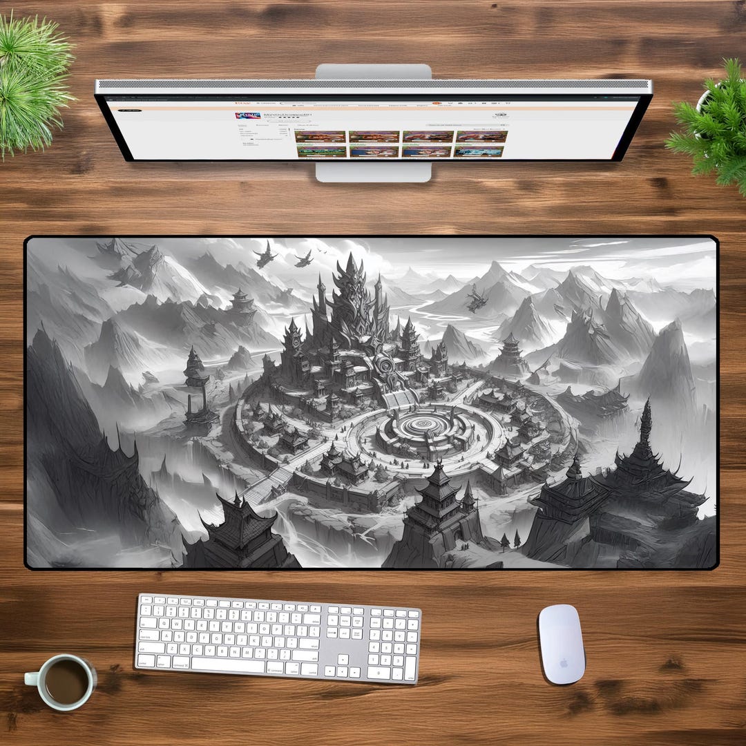 Fantasy Castle XXL Mouse Pad – Oversized Gaming Desk Mat, Ancient ...