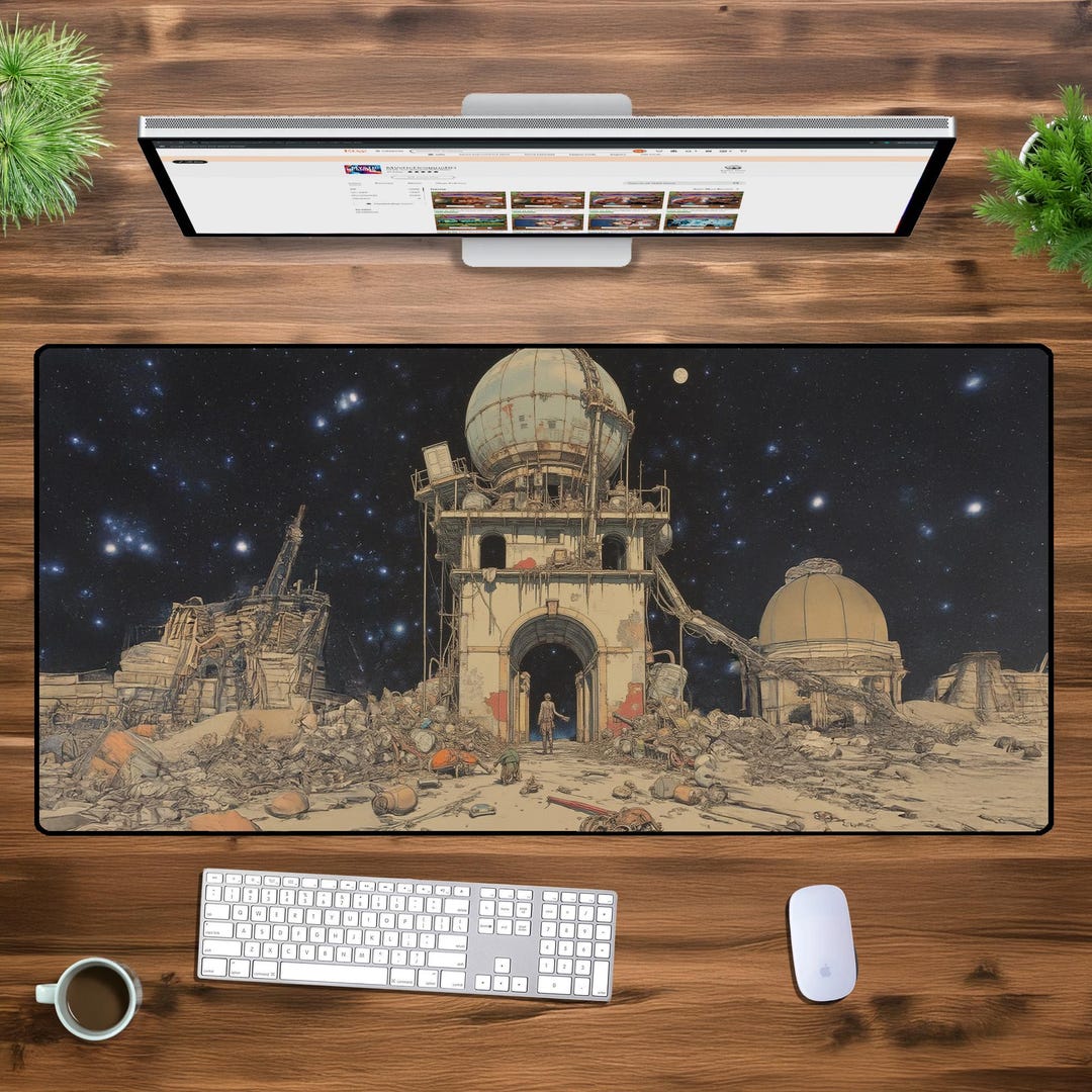 Post-apocalyptic Sci-fi Desk Mat XXL, Futuristic Ruins Mouse Pad ...