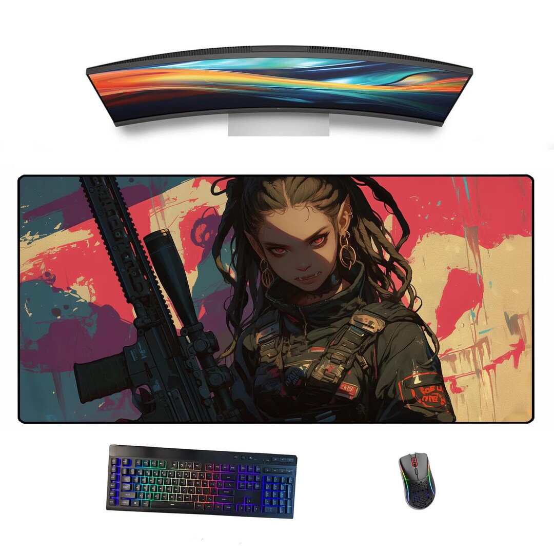 Big Gaming XXL Mouse Pad Desk Mat Mousepad Anime Scary Gun Weapon Alien ...