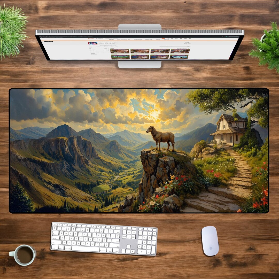 Rustic Mountain Retreat Desk Mat - XXL Gaming Mouse Pad - Scenic ...