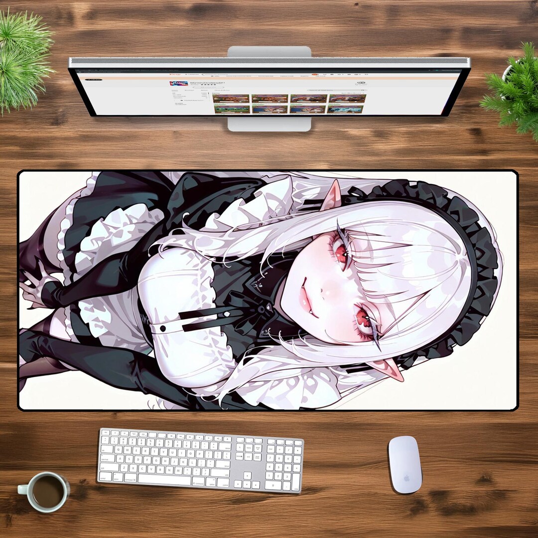 Anime Gothic Maid XXL Gaming Mouse Pad – Cute Vampire Waifu Desk Mat ...