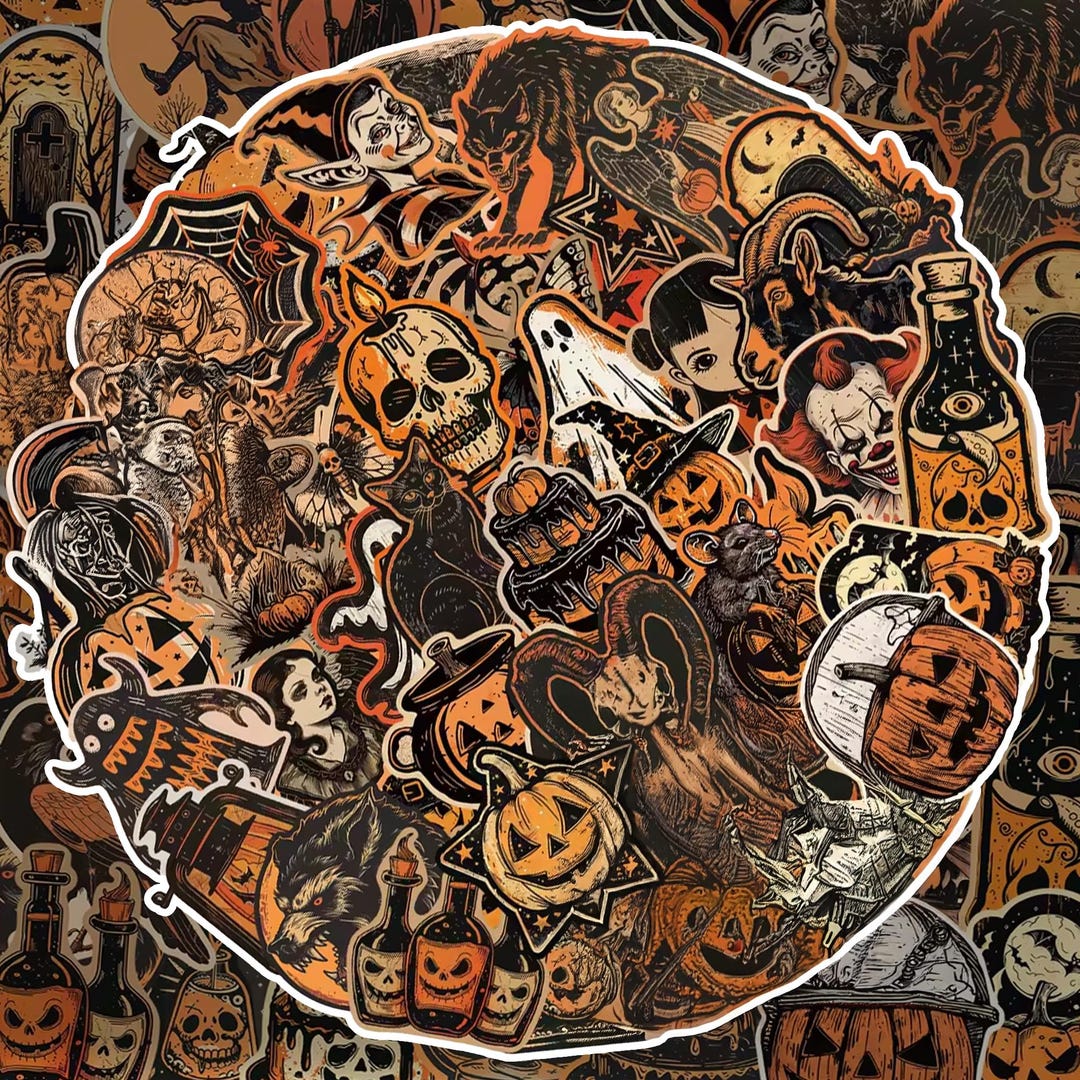Sticker Bomb Pack - Scary Spooky 50 Unique Vinyl Stickers for Laptops ...