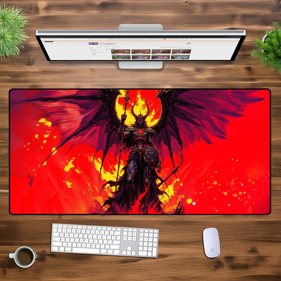 Demonic Overlord Desk Mat, Infernal Fantasy Gaming Pad, Oversized Desk ...