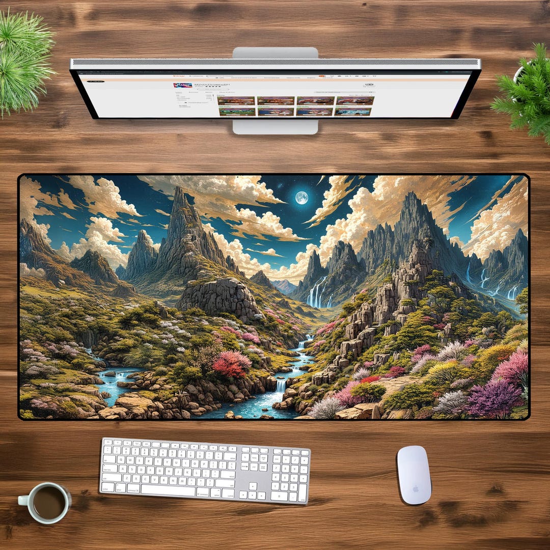 Majestic Fantasy Landscape Desk Mat, Oversized Gaming Mouse Pad XL XXL ...