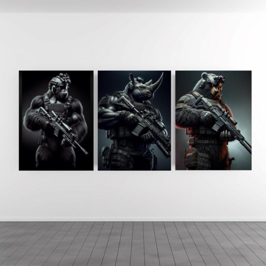 Gaming Wall Art Bundle: Special Ops Animals (digital Download PNG JPG ...