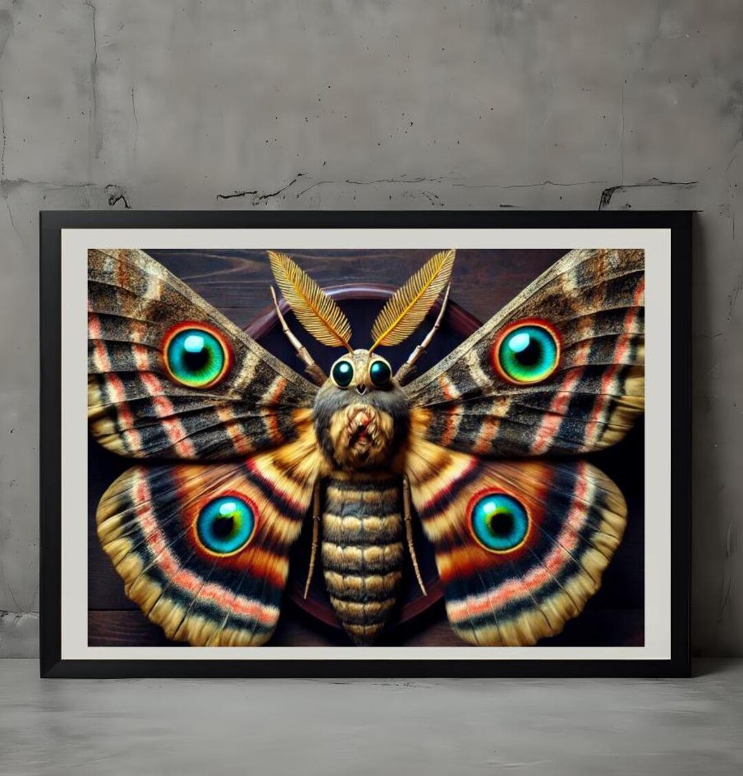 Vintage Moth Art Print | Gothic Printable Wall Art | Dark Moody Insect ...