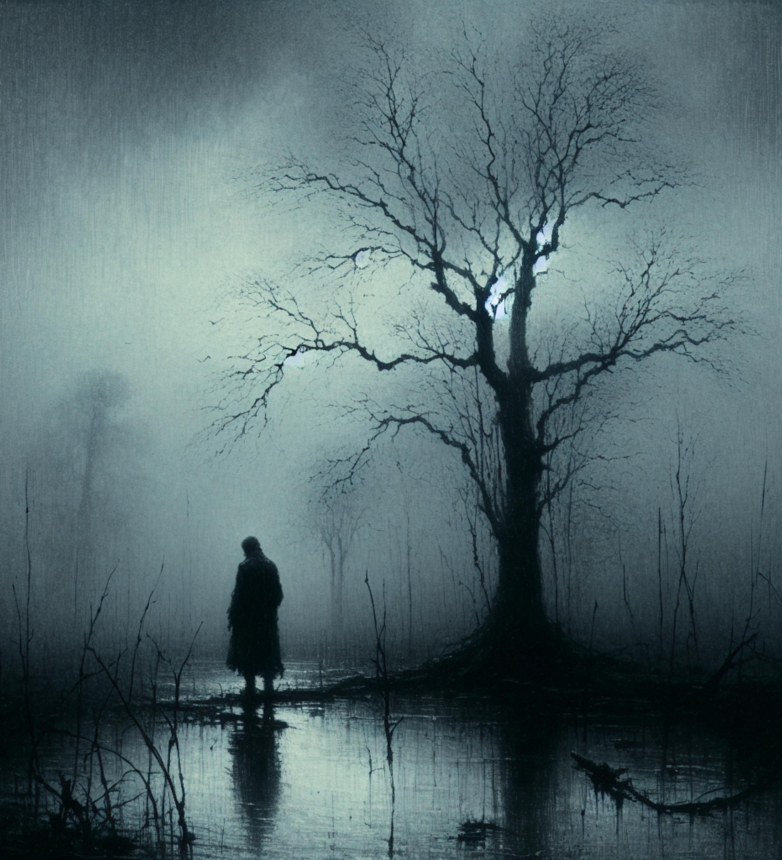 Misty Forest Gothic Art Print: the Tree of Woe (digital Download ...