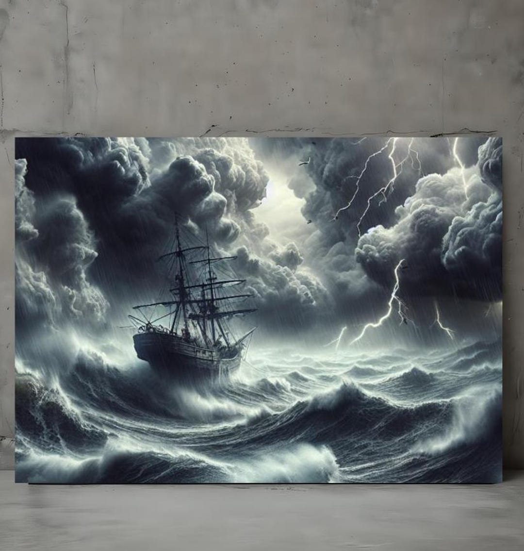 Dark Sea Storm Print,high-resolution (9000x5000 at 300 DPI): Ideal for ...