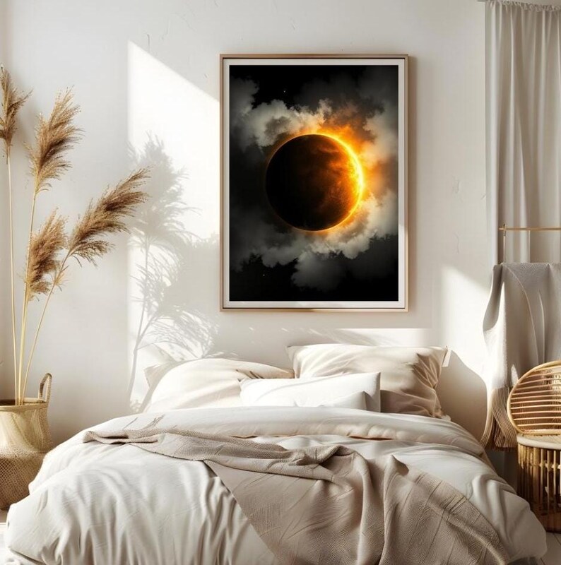 Solar Eclipse Wall Art Set: Modern Celestial Posters (digital Download ...