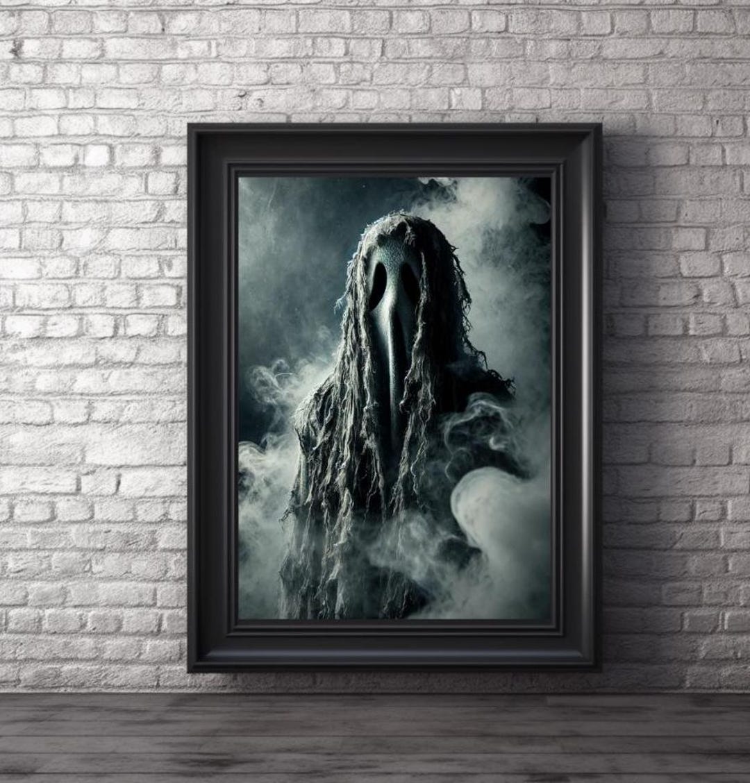 The Phantom, Gothic Halloween Decor, Framed Canvas Print, Scary Horror ...