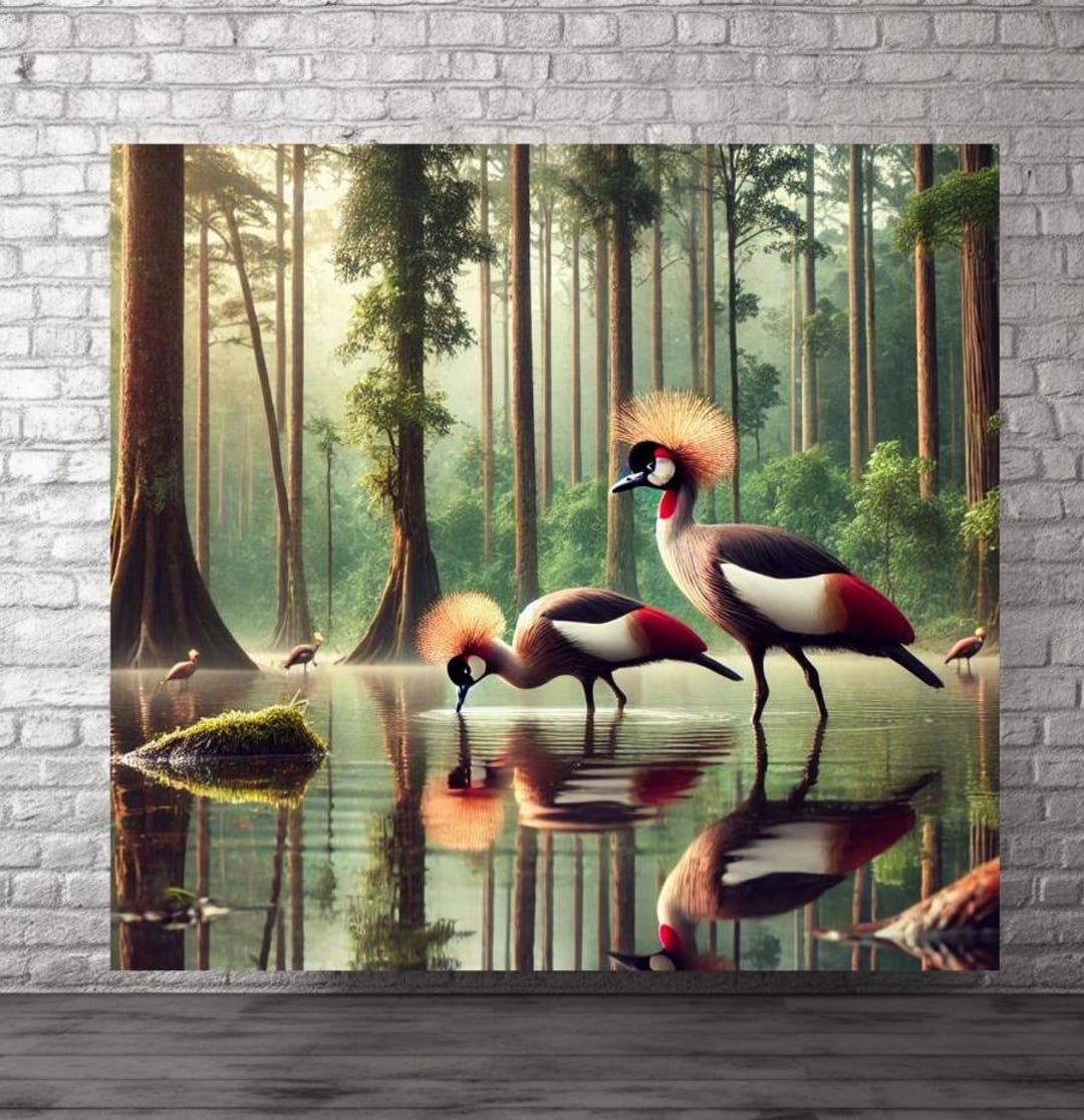 Red-crowned Crane Art Print: Wildlife Poster (digital Download) - Etsy