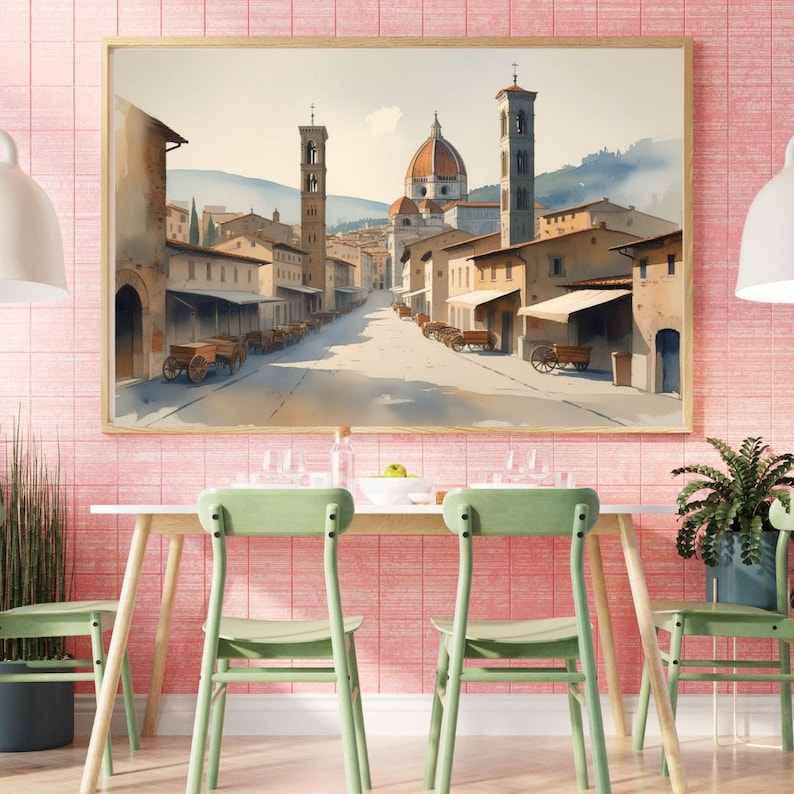 Florence Duomo Watercolor Print: Renaissance Italian Cityscape (digital ...