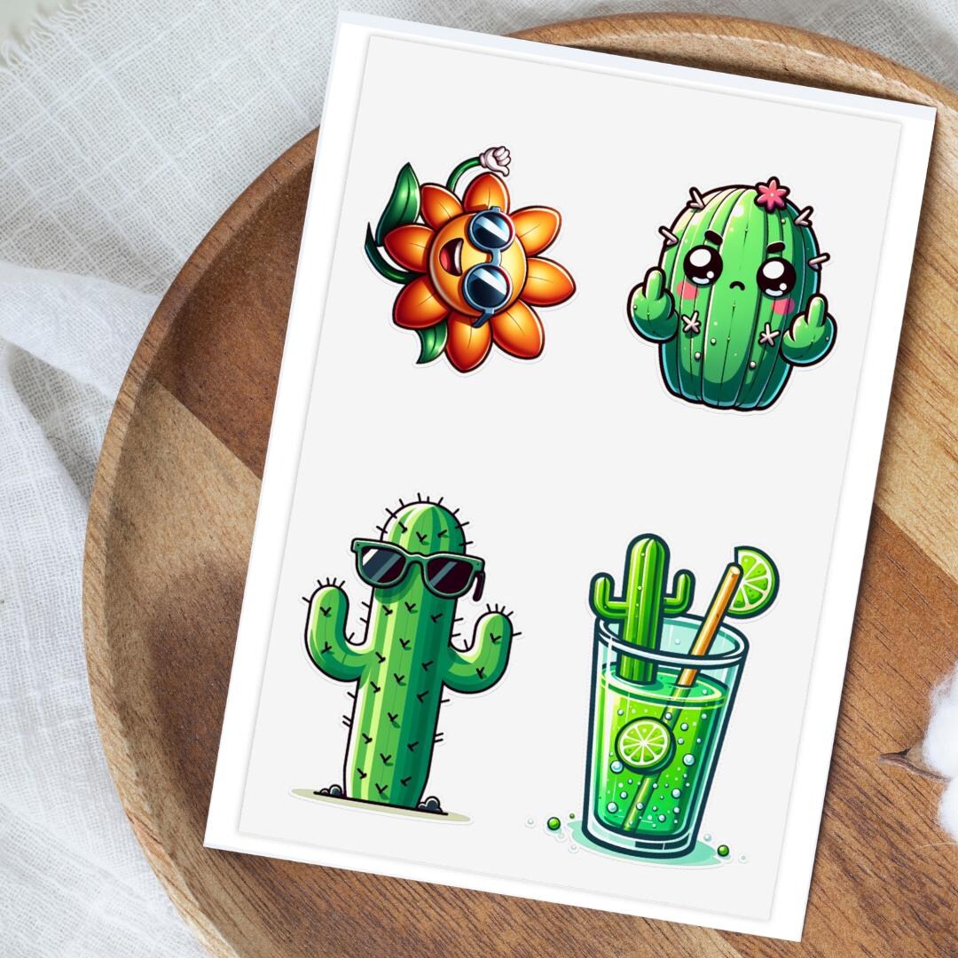 Cactus Sticker Sheet | Desert Vibes | Don't Mess With Me Cactus & Sunny ...