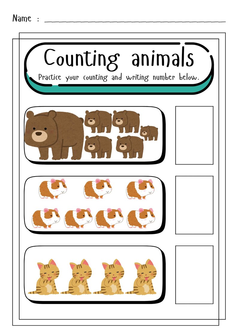 Worksheet for Kids, Pre-school, Kindergarten - Etsy