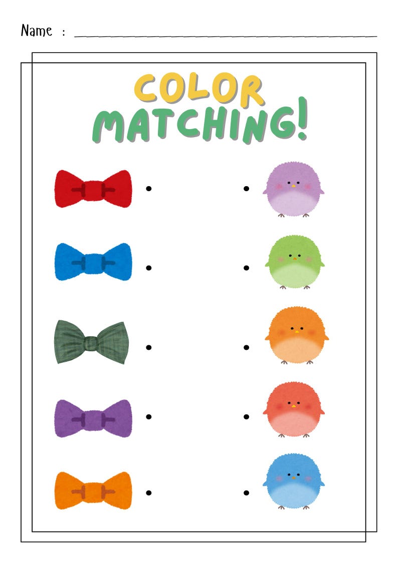 Worksheet for Kids, Pre-school, Kindergarten - Etsy