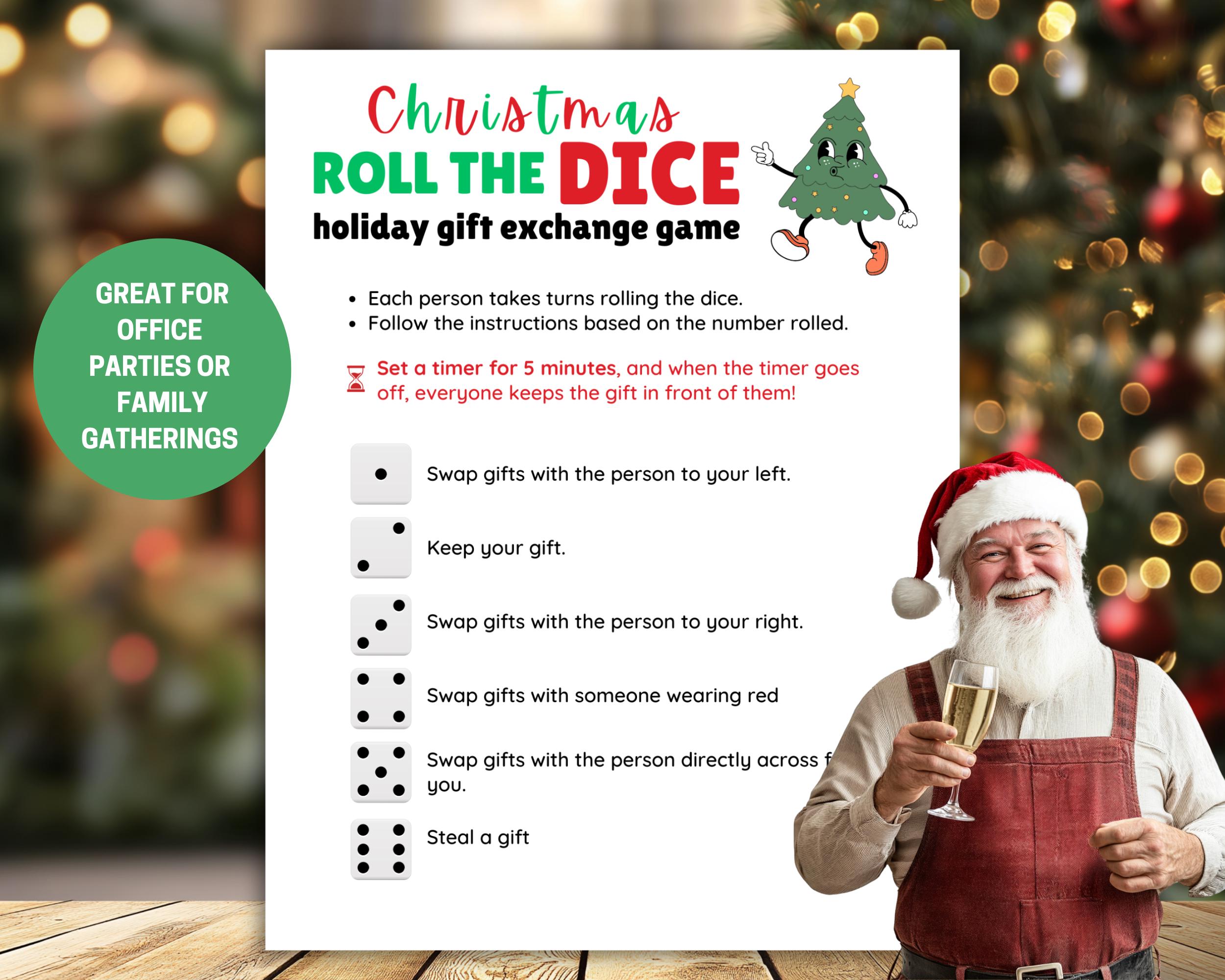Holiday Roll the Dice Printable Party Game, Christmas Office Party ...