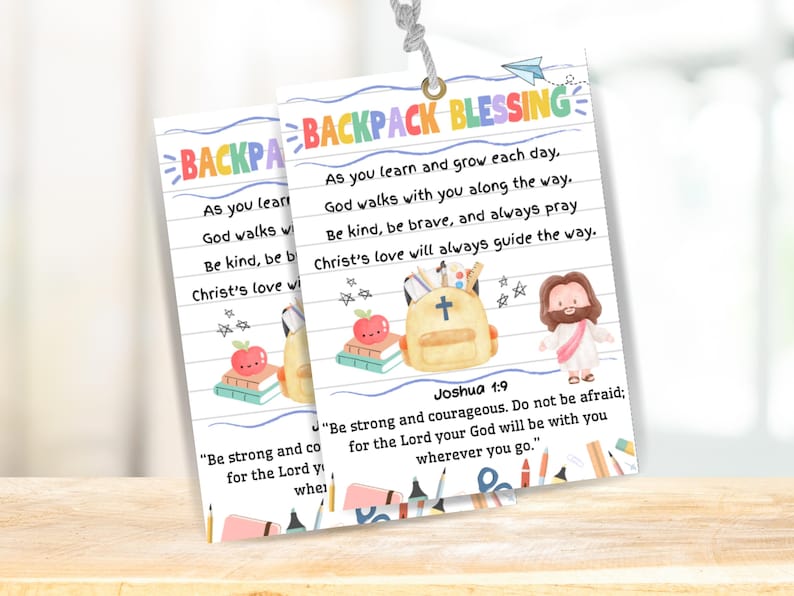 Printable Backpack Blessing Tag, Backpack Prayer, Back to School Prayer ...