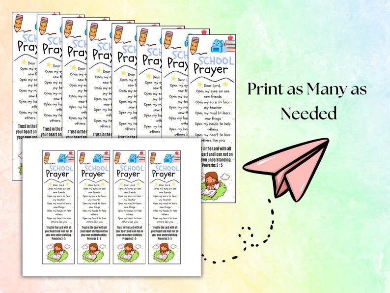 Back to School Prayer Printable Bookmark, Backpack Blessing, Blessing ...