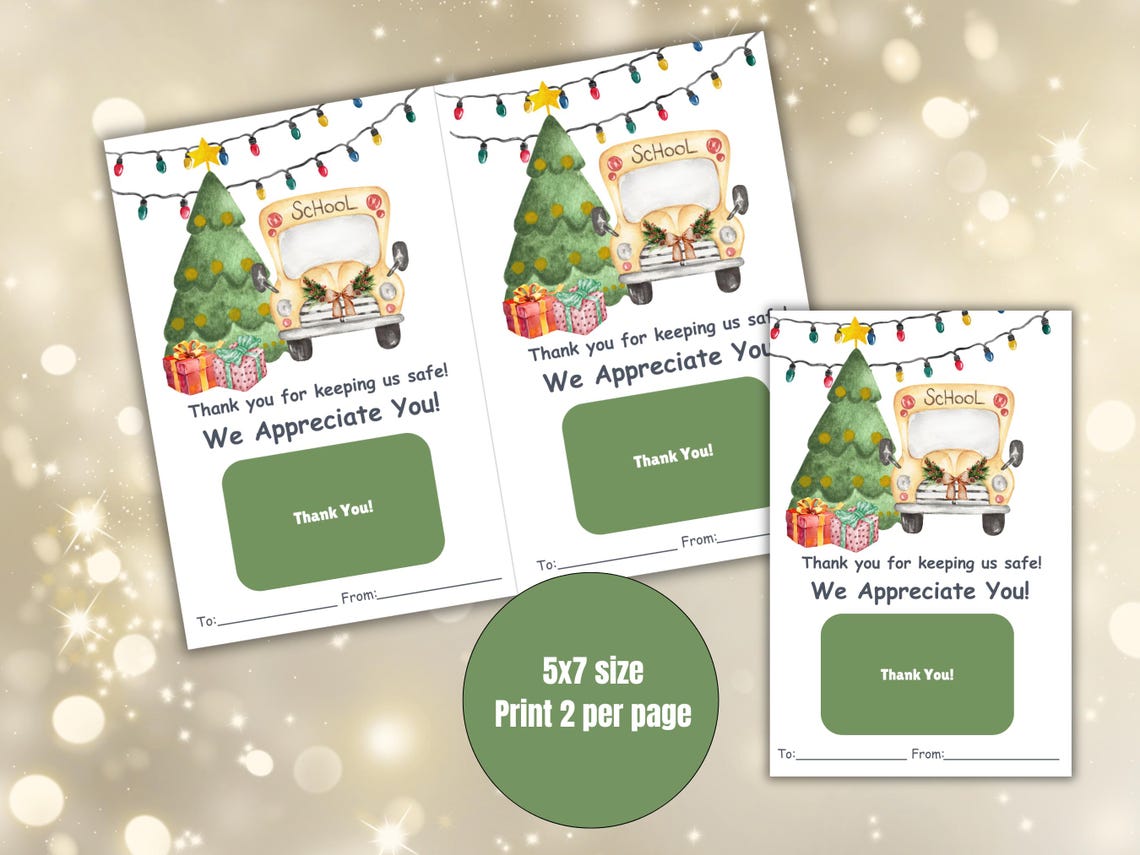 Bus Driver Gift Card Holder, School Bus Driver Christmas, Printable ...