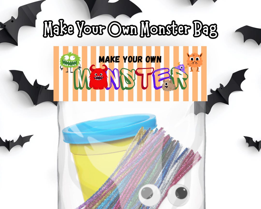 Make Your Own Monster Treat Bag Topper, Halloween Class Gift (PDF ...