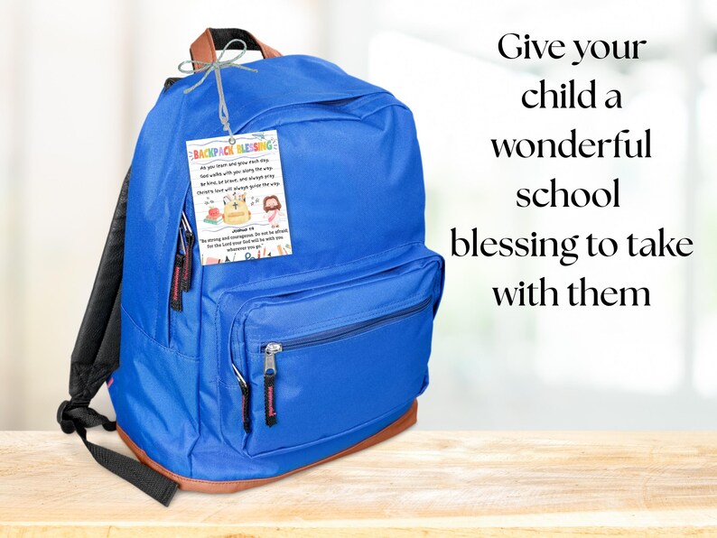 Printable Backpack Blessing Tag, Backpack Prayer, Back to School Prayer, First Day of School ...