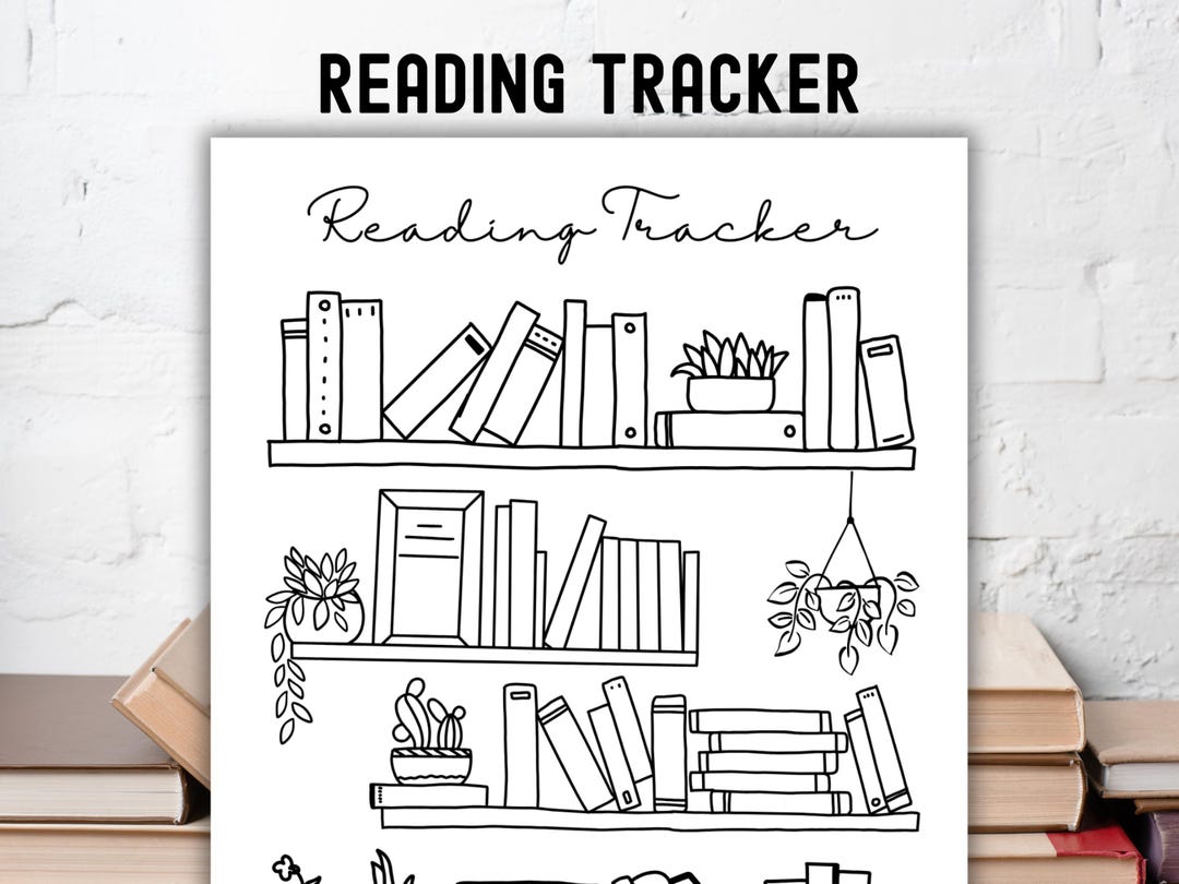 Reading Bookshelf Tracker, Printable Book Shelf Tracker, Reading Book ...