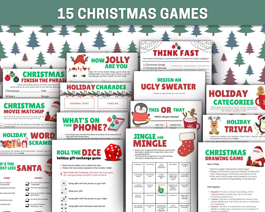 Christmas Game Bundle, Holiday Office Party Games, Icebreaker Games ...