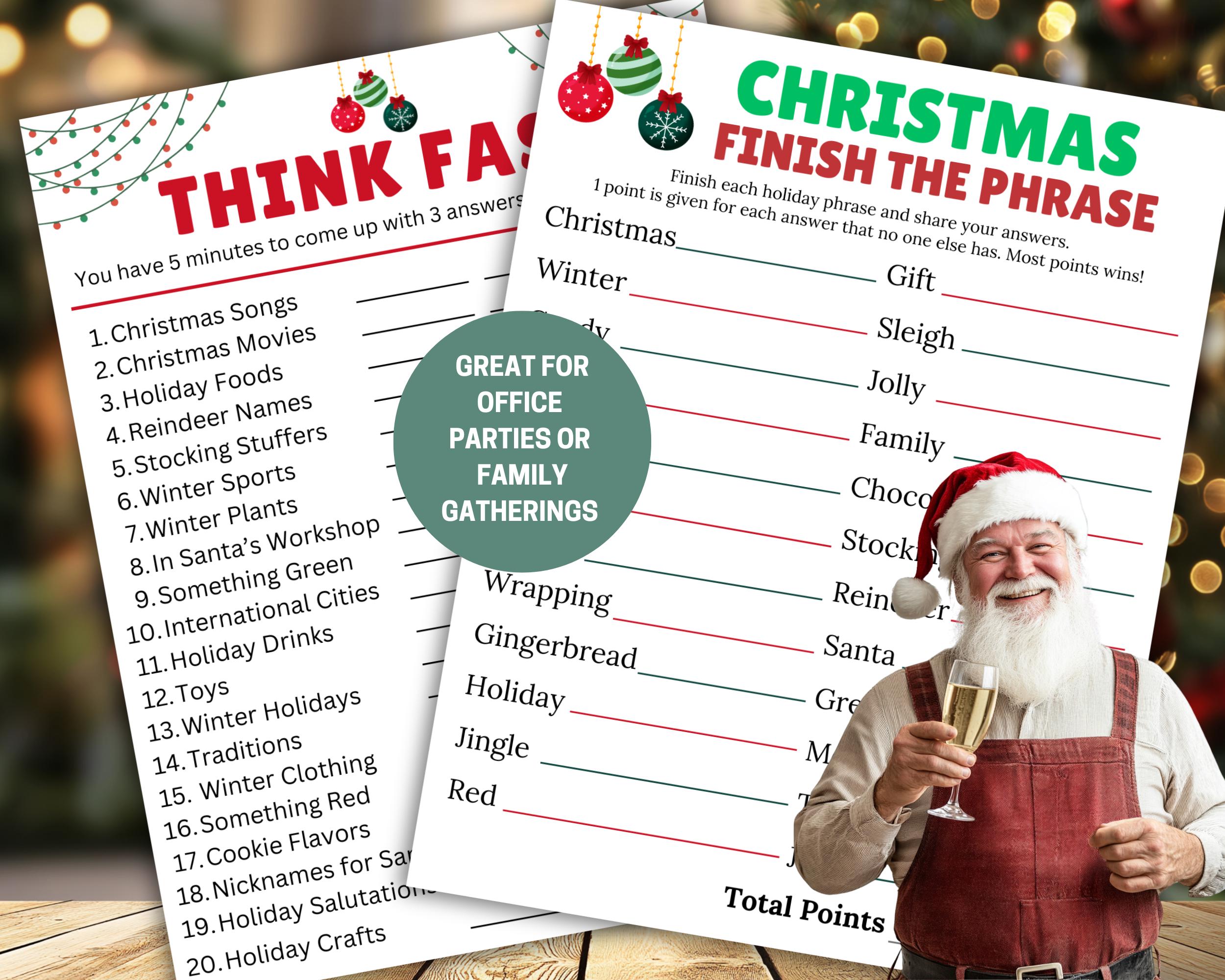 Christmas Game Bundle, Holiday Party Icebreaker Games (digital Download ...
