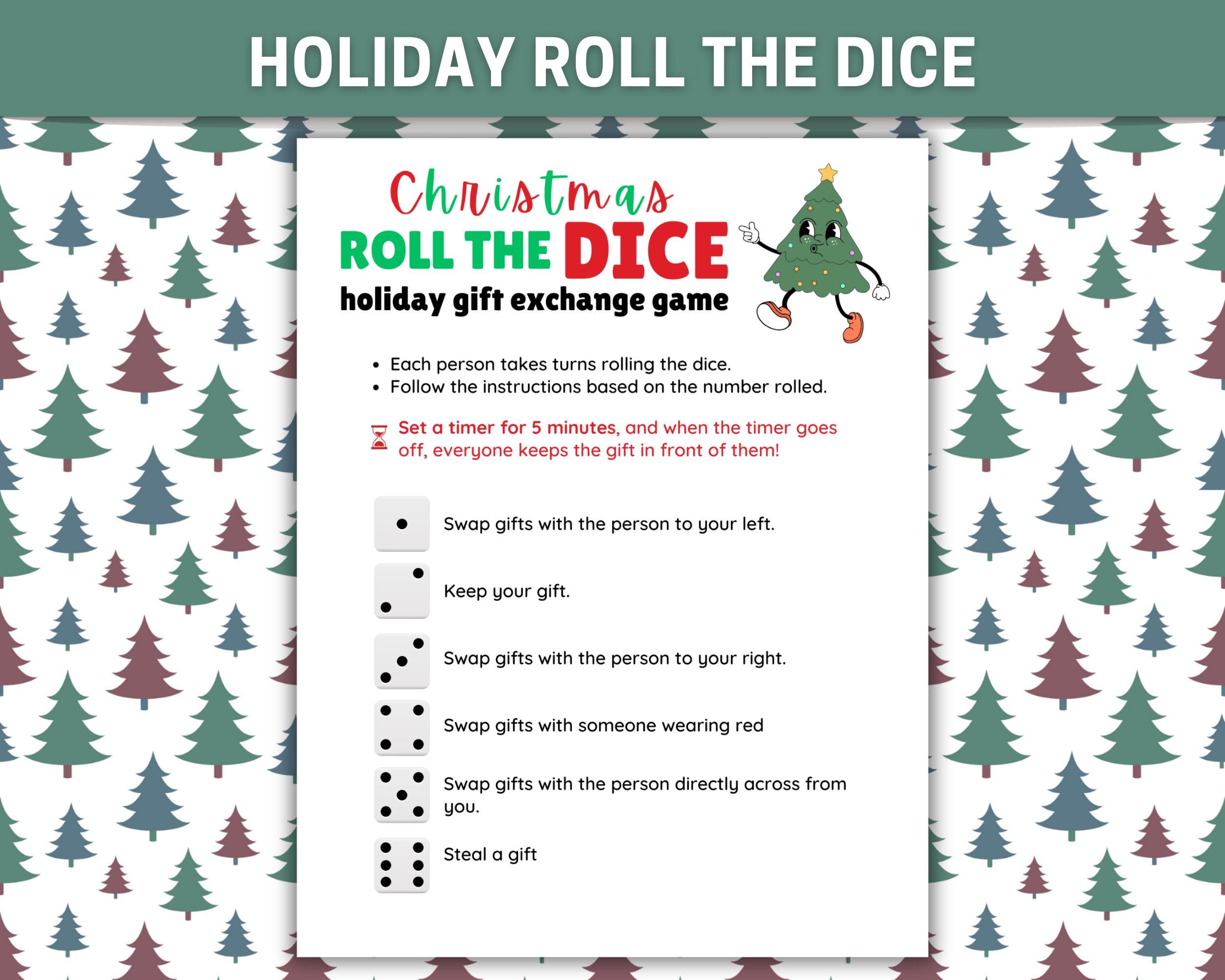 Holiday Roll the Dice Printable Party Game, Christmas Office Party ...
