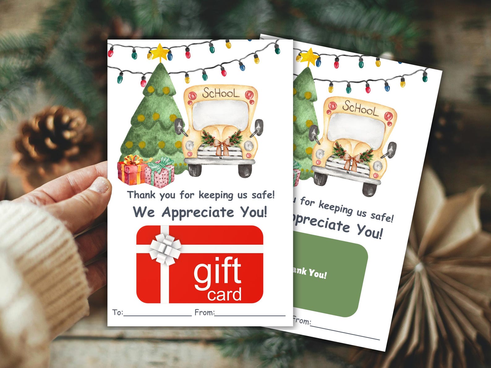 Bus Driver Gift Card Holder, School Bus Driver Christmas, Printable ...
