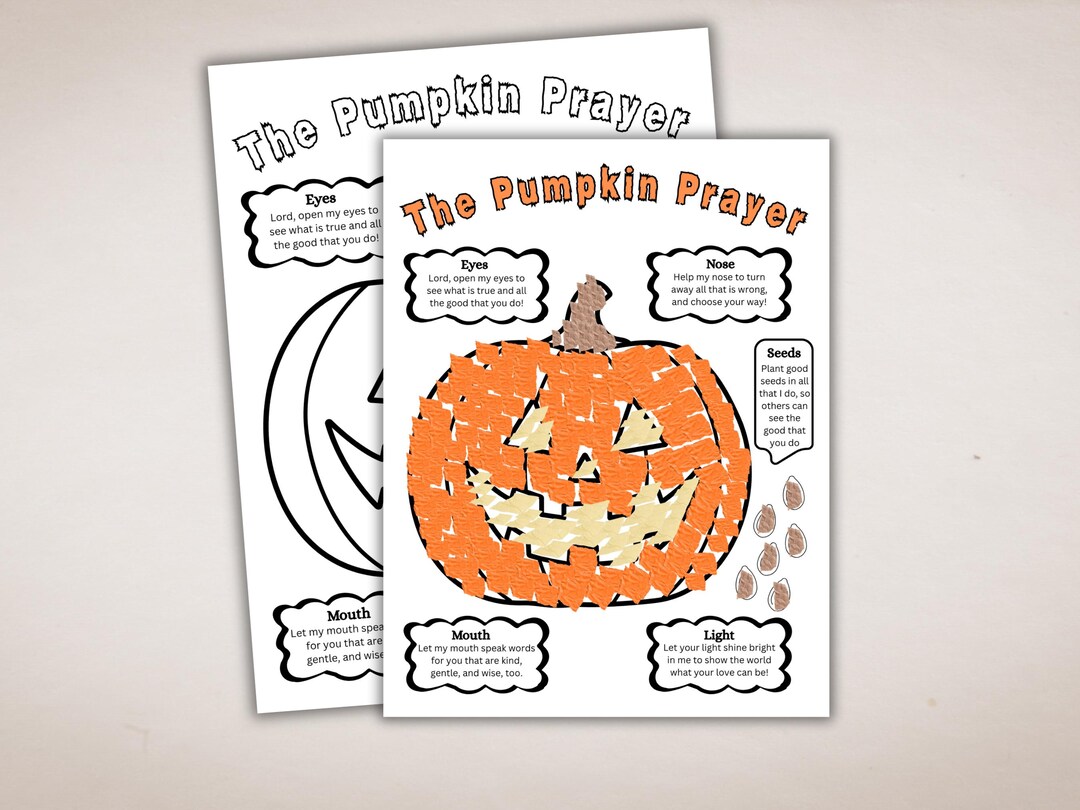 The Pumpkin Prayer, Torn Paper Activity, Christian Halloween, Sunday ...