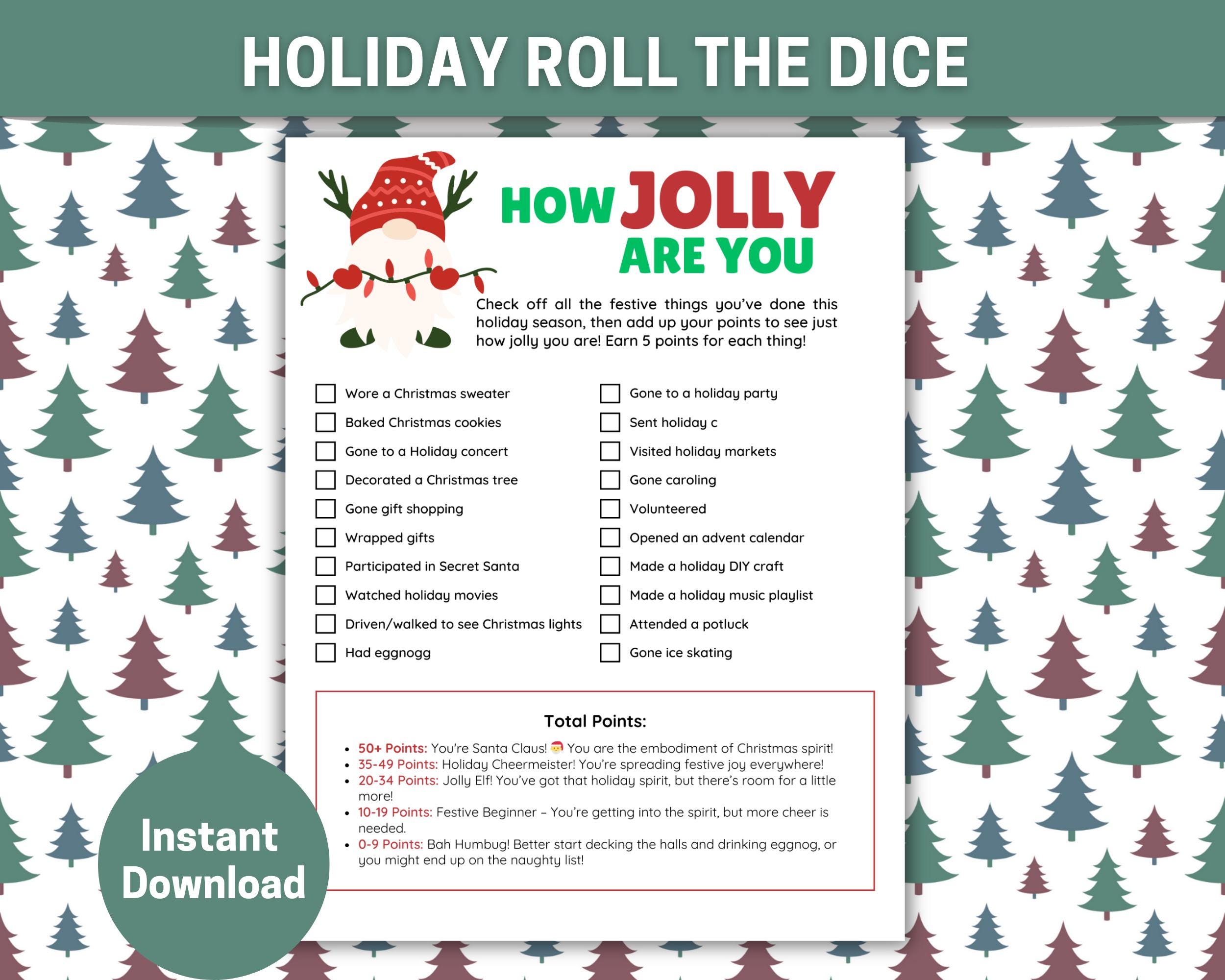 How Jolly Are You Printable Party Game, Christmas Office Party Games ...
