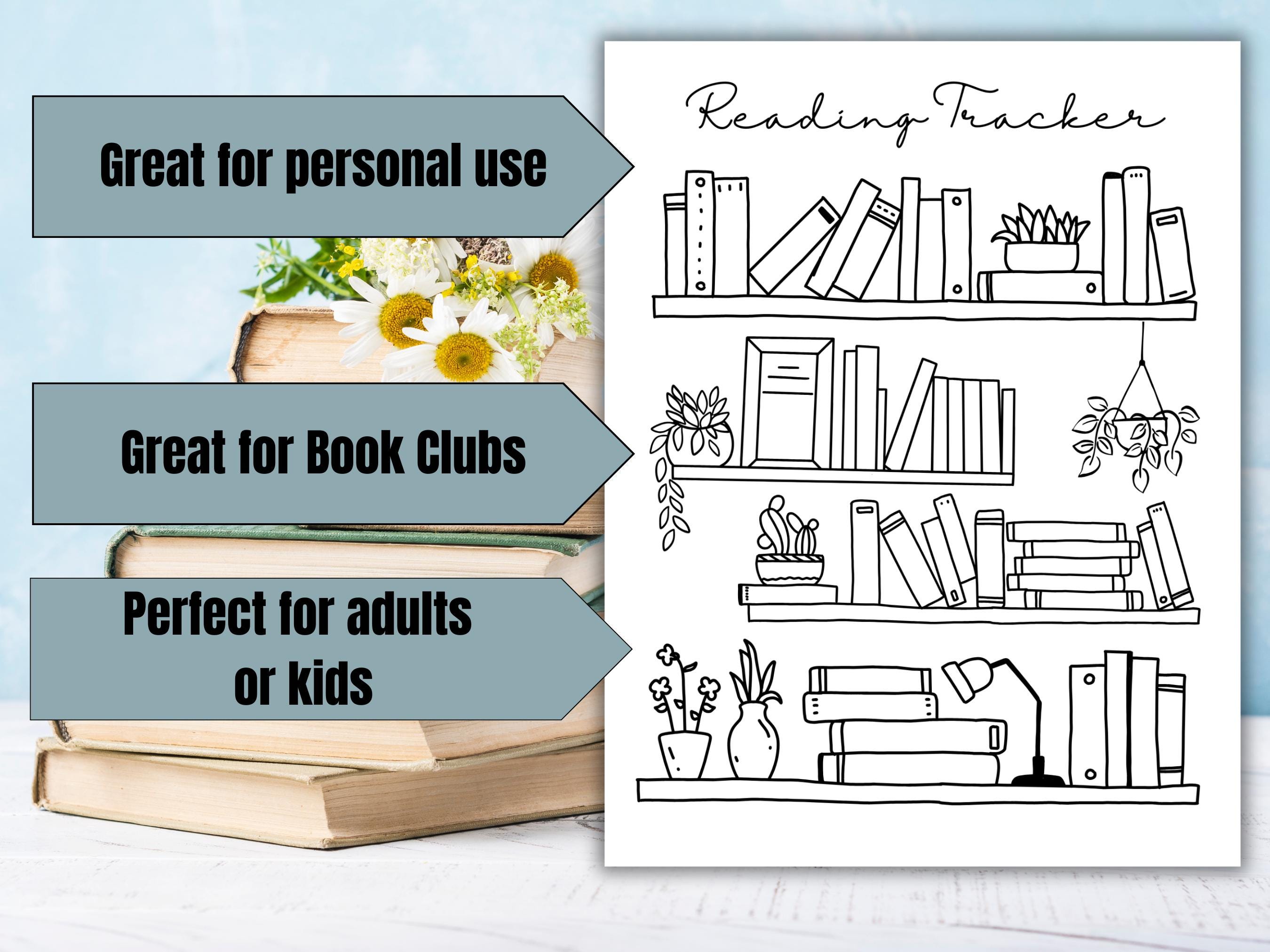 Reading Bookshelf Tracker, Printable Book Shelf Tracker, Reading Book ...