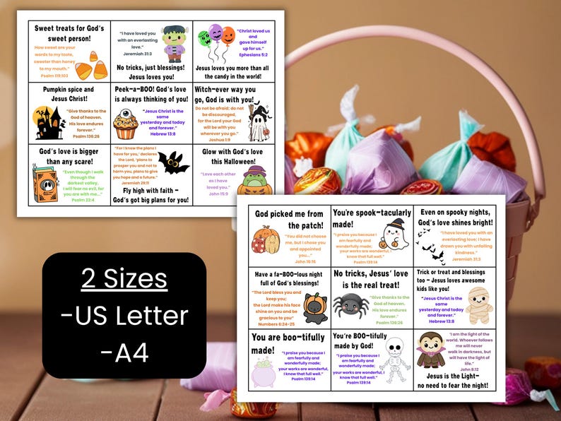 Christian Halloween, Bible Verse Card for Trick or Treat, Sunday School ...