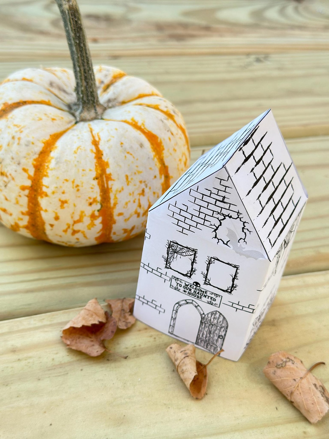 Spooky Halloween Haunted House Printable - DIY 3D Craft, Coloring Page ...