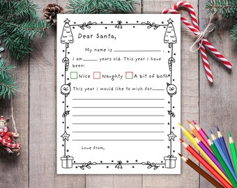 Letter to Santa, Letter to Santa Template, Letter to Santa Printable ...