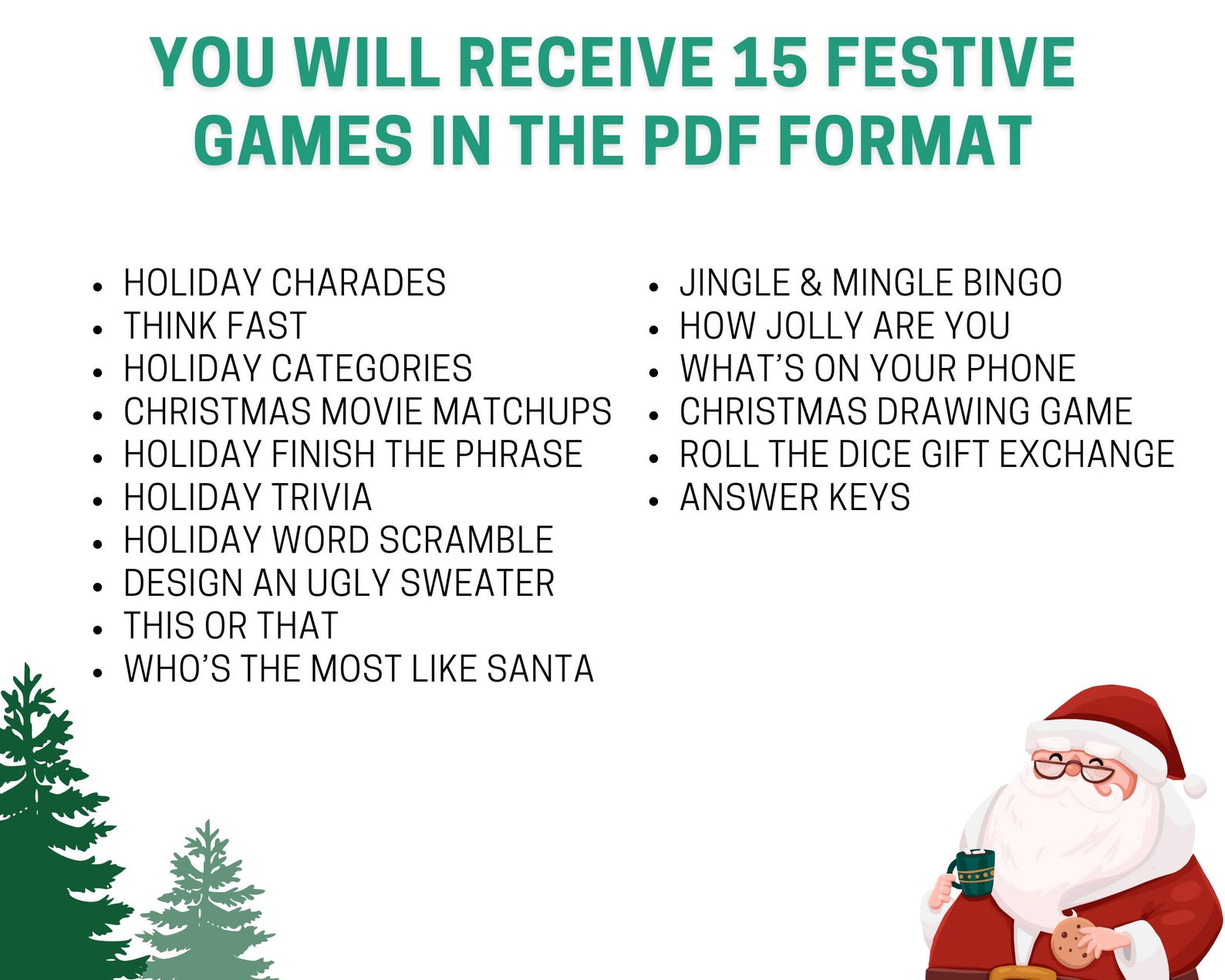 Christmas Game Bundle, Holiday Party Icebreaker Games (digital Download ...