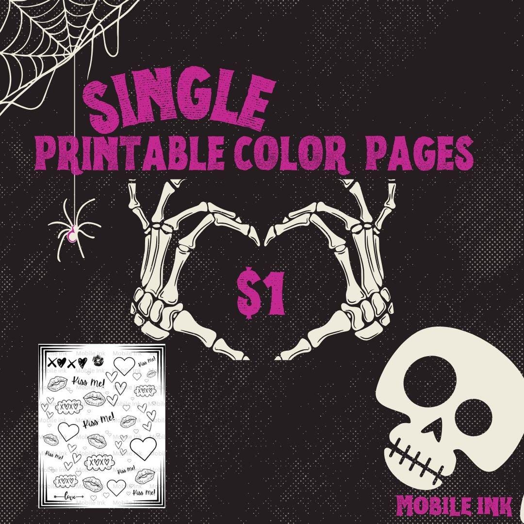 Printable Kiss Me, Coloring Art Page - Etsy