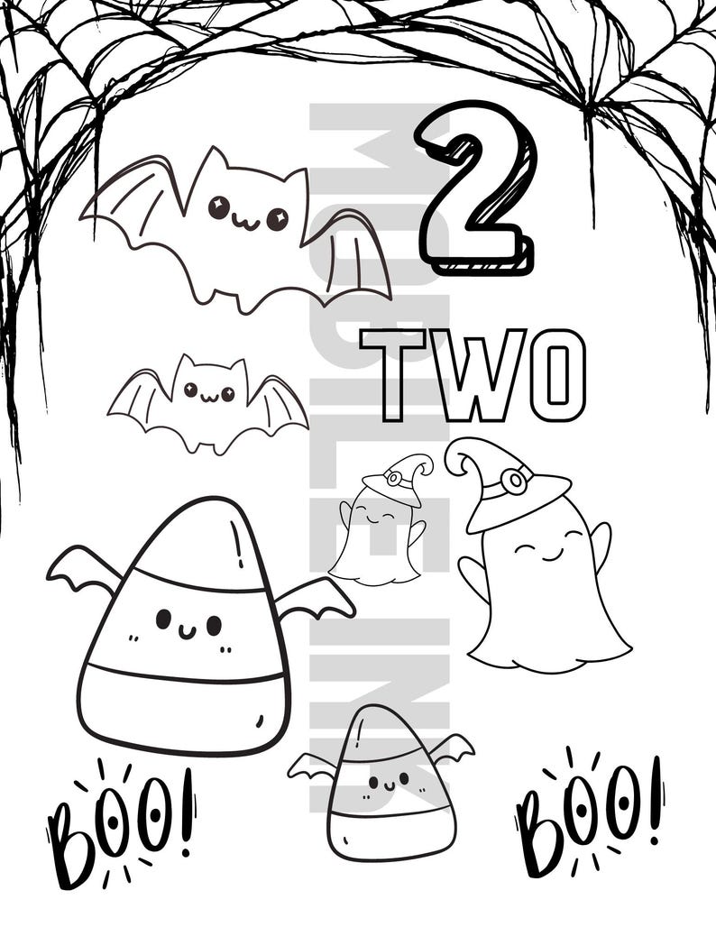 10 Full Pages of Halloween Coloring Counting Fun for the Littles - Etsy