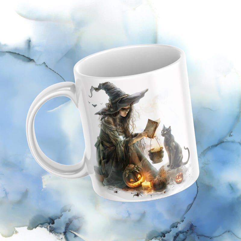 Cat Mug With Witch Hat - Etsy UK