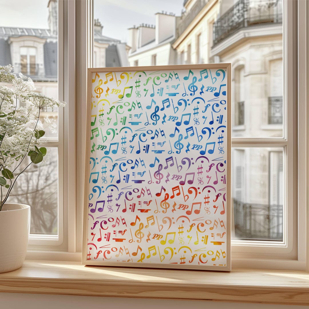 Rainbow Music Notes Poster, Music Teacher Classroom Decor, LGBTQ Pride ...
