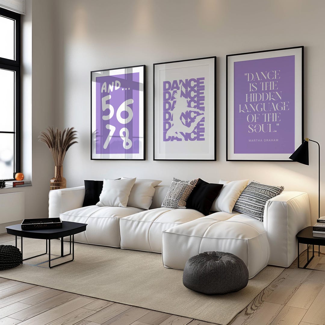 Preppy Dancer Set of 3 Wall Art Print, Ballet Lover Digital Poster ...