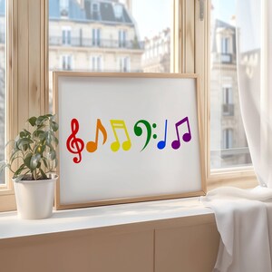 Rainbow Music Notes Poster, Music Teacher Classroom Decor, LGBTQ Pride ...