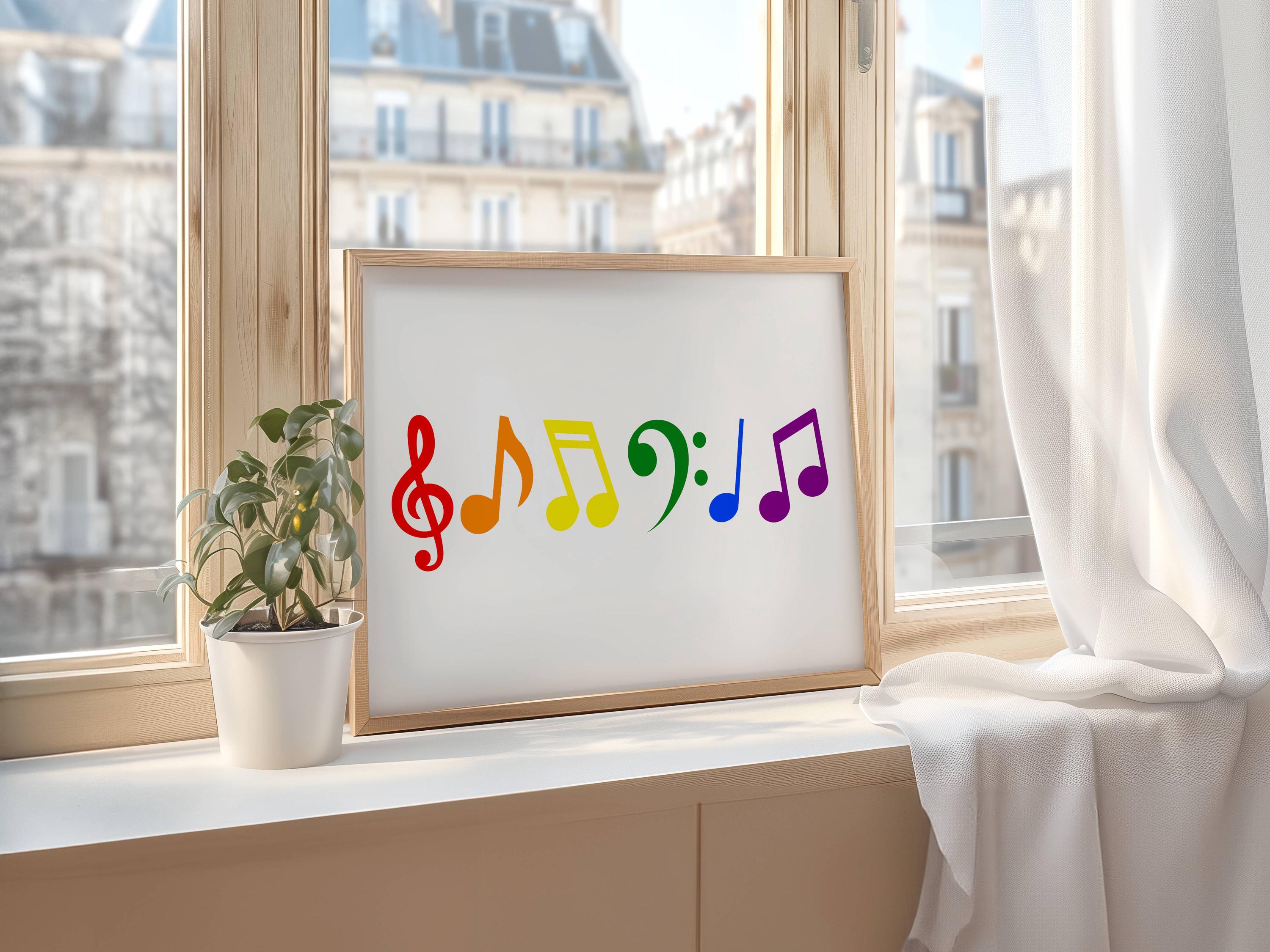 Rainbow Music Notes Poster, Music Teacher Classroom Decor, LGBTQ Pride ...
