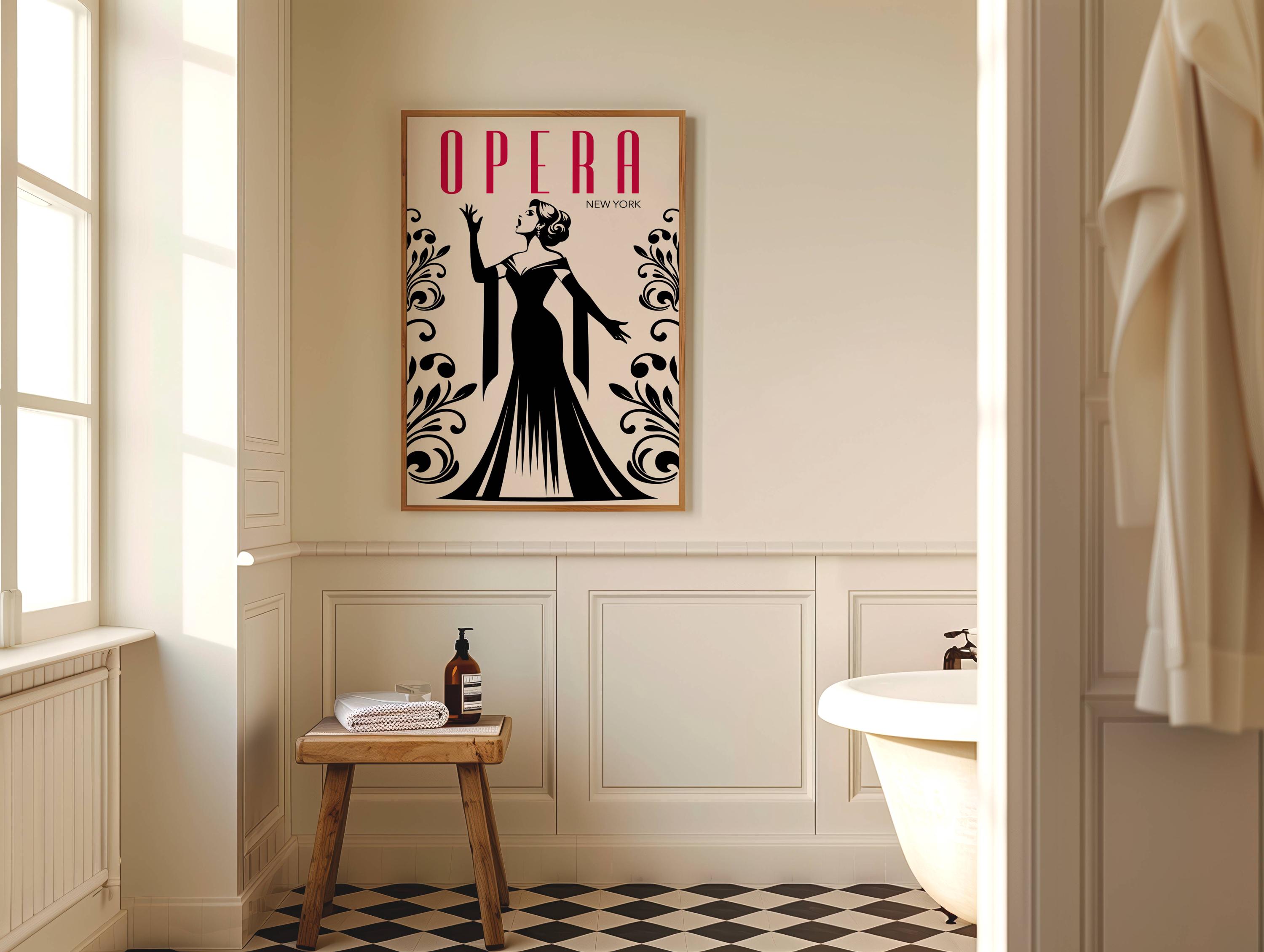 Retro Opera Wall Art, Opera Lover Poster, Elegant Music Room Decor ...