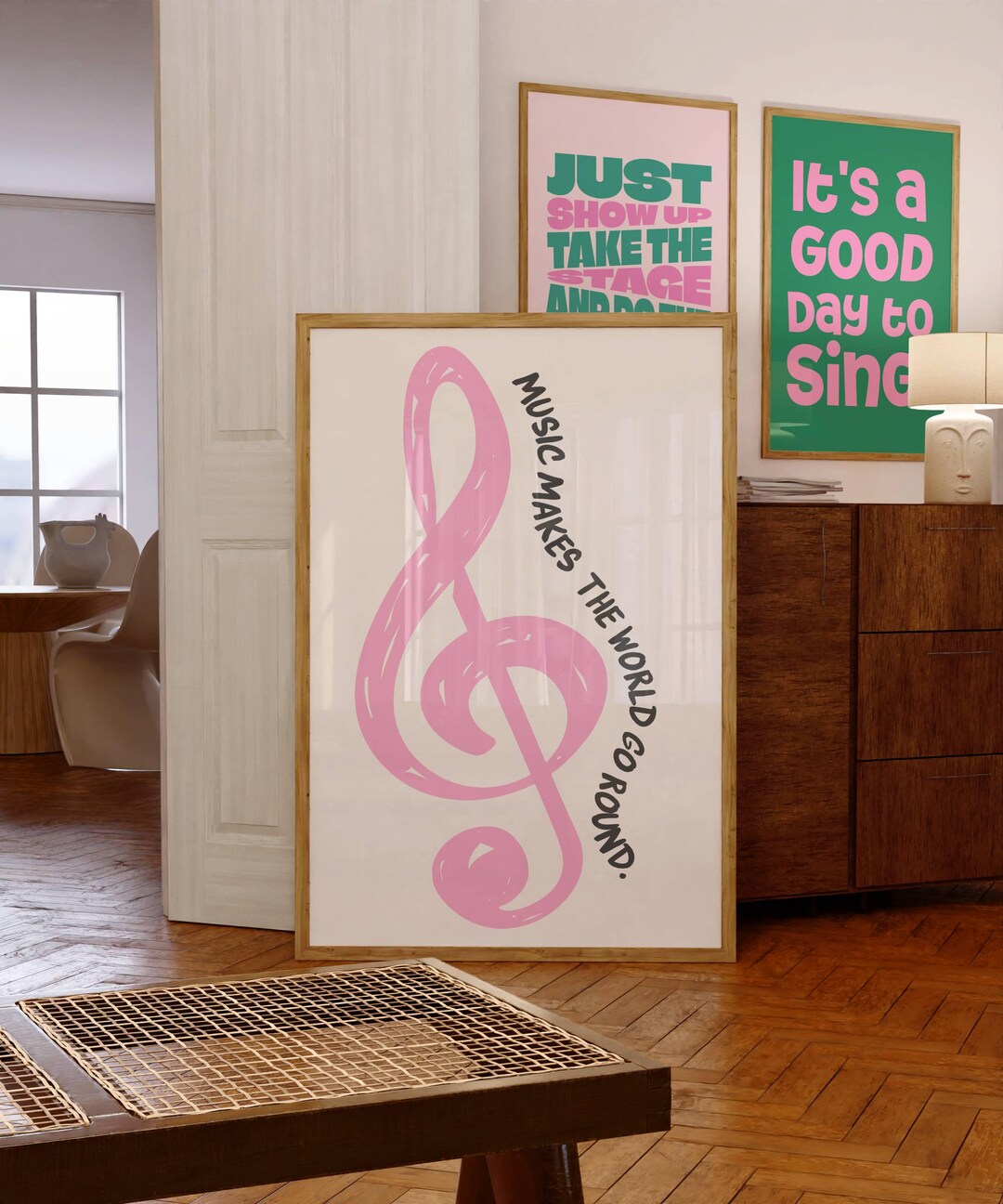 Retro Music Quote Poster, Treble Clef Music Room Decor, Music Education ...
