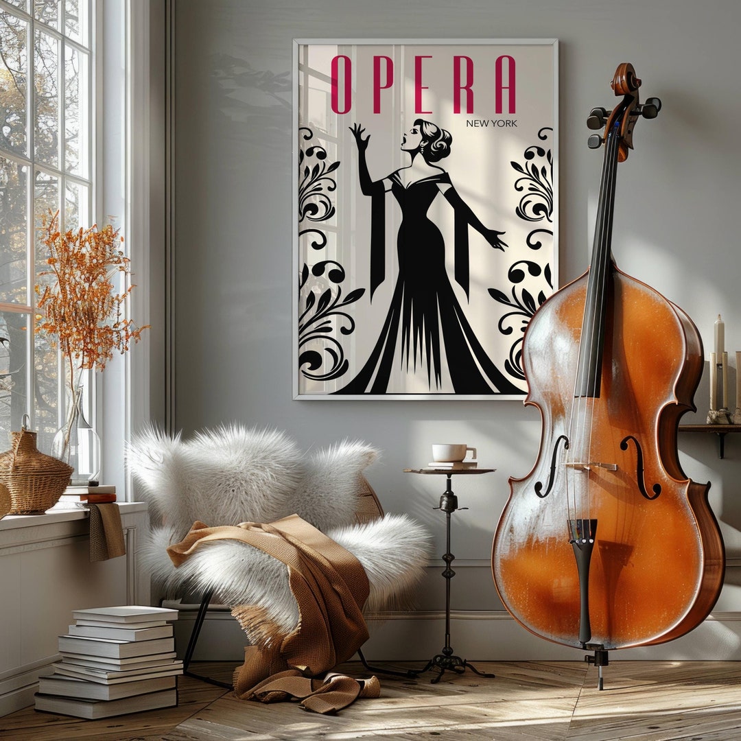 Retro Opera Wall Art, Opera Lover Poster, Elegant Music Room Decor ...