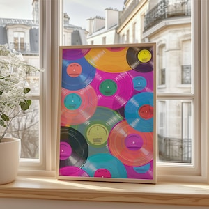 Preppy Vinyl Record Poster, Retro Music Lover Wall Art, Maximalist ...